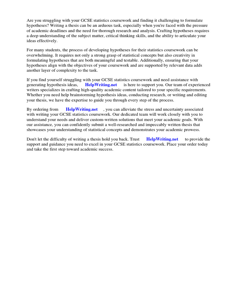 Gcse Statistics Coursework Hypothesis Ideas Pdf Statistics Hypothesis