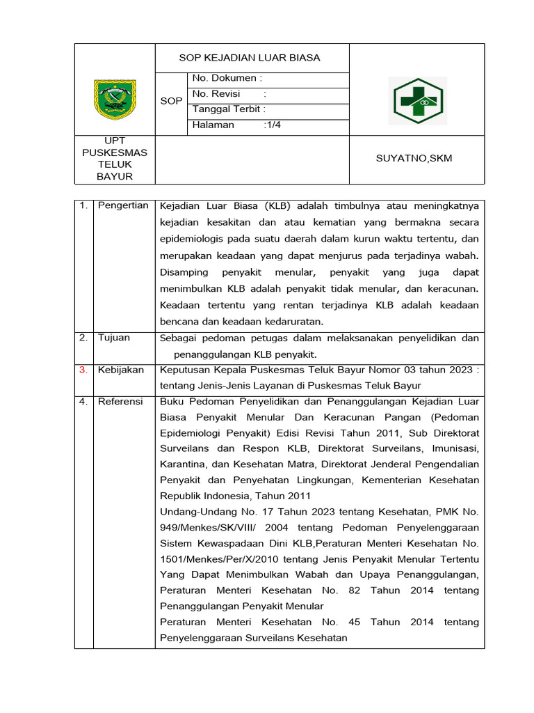 Sop KLB SKDR | PDF | Pengembangan Diri | Kesehatan Holistik