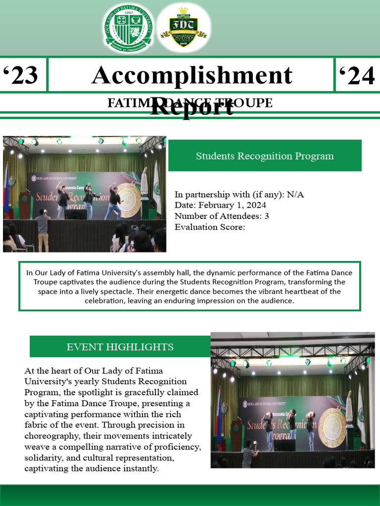 Accomplishment Report | PDF | Dances | The Arts