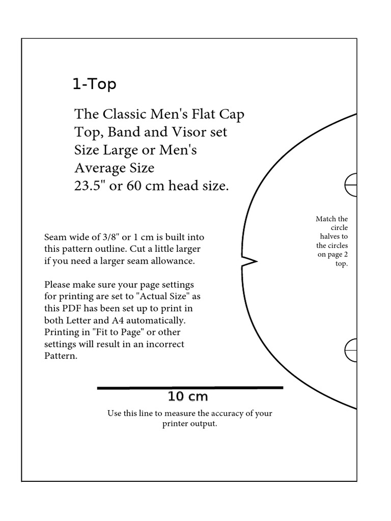 Men's Flat Cap Sewing Pattern Guide | PDF