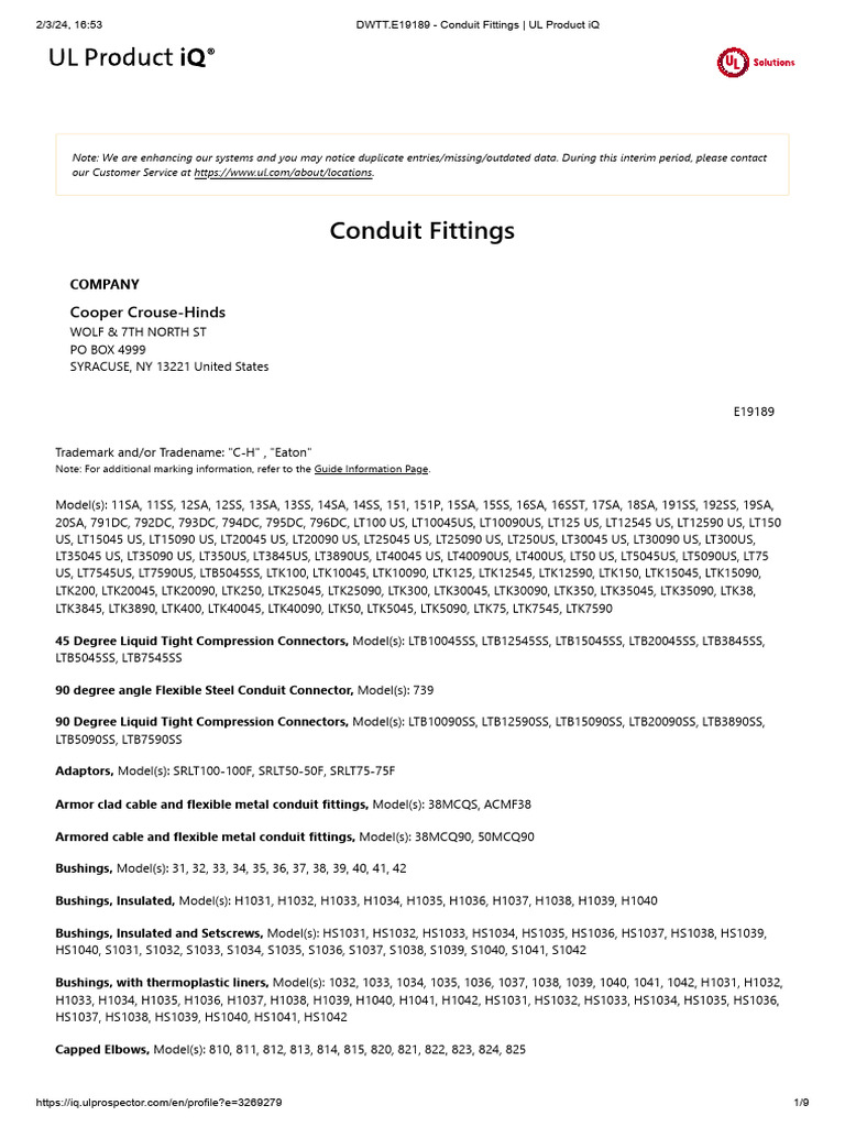 Conduit Fittings Overview and Models | PDF | Building Technology ...