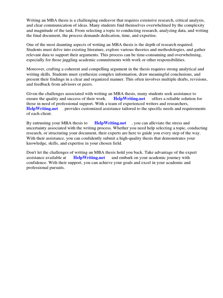 Mba Thesis Free Download PDF | PDF | Thesis | Banks