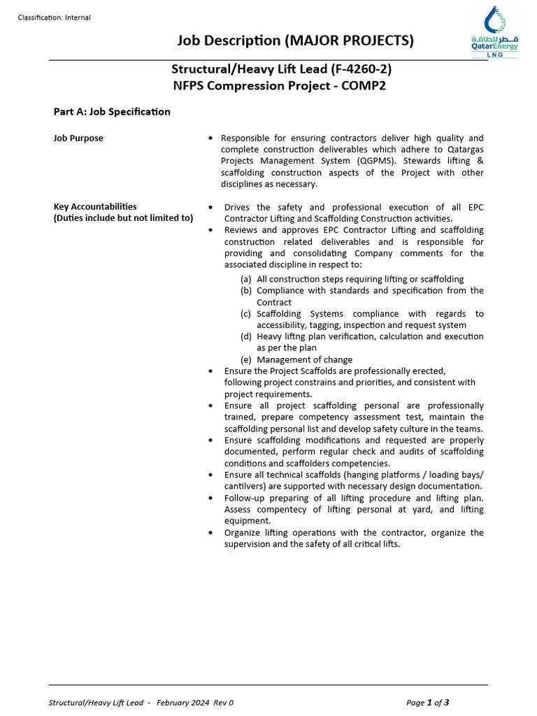 NFPS Compression - COMP2 Structural-Heavy Lift Lead F4260-2 JD - Rev1 | PDF