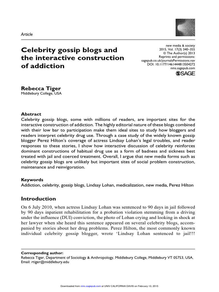 Gossip | PDF | Blog | Drug Rehabilitation