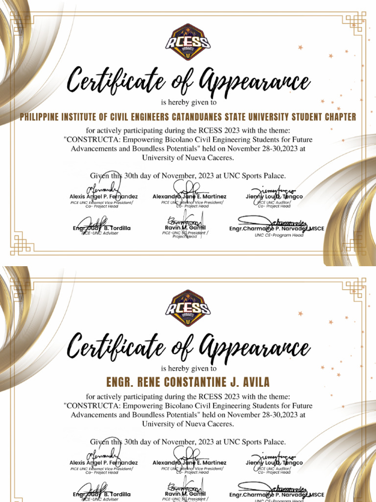 Certificate of Appearance | PDF