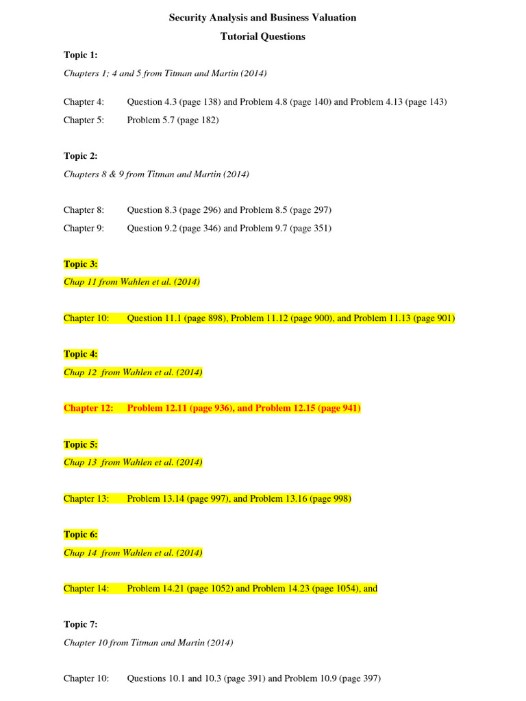 Titman and Wahlen Analysis Questions | PDF | Business | Teaching ...