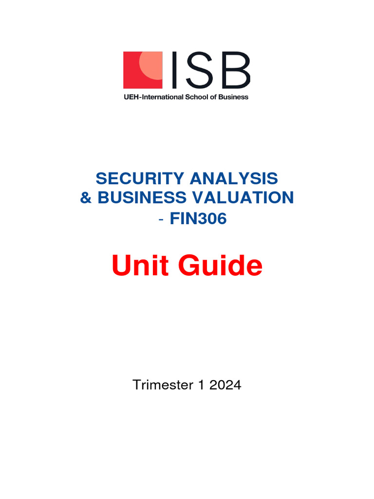 FIN306 - SABV - Tri 1-2024 (Final) | PDF