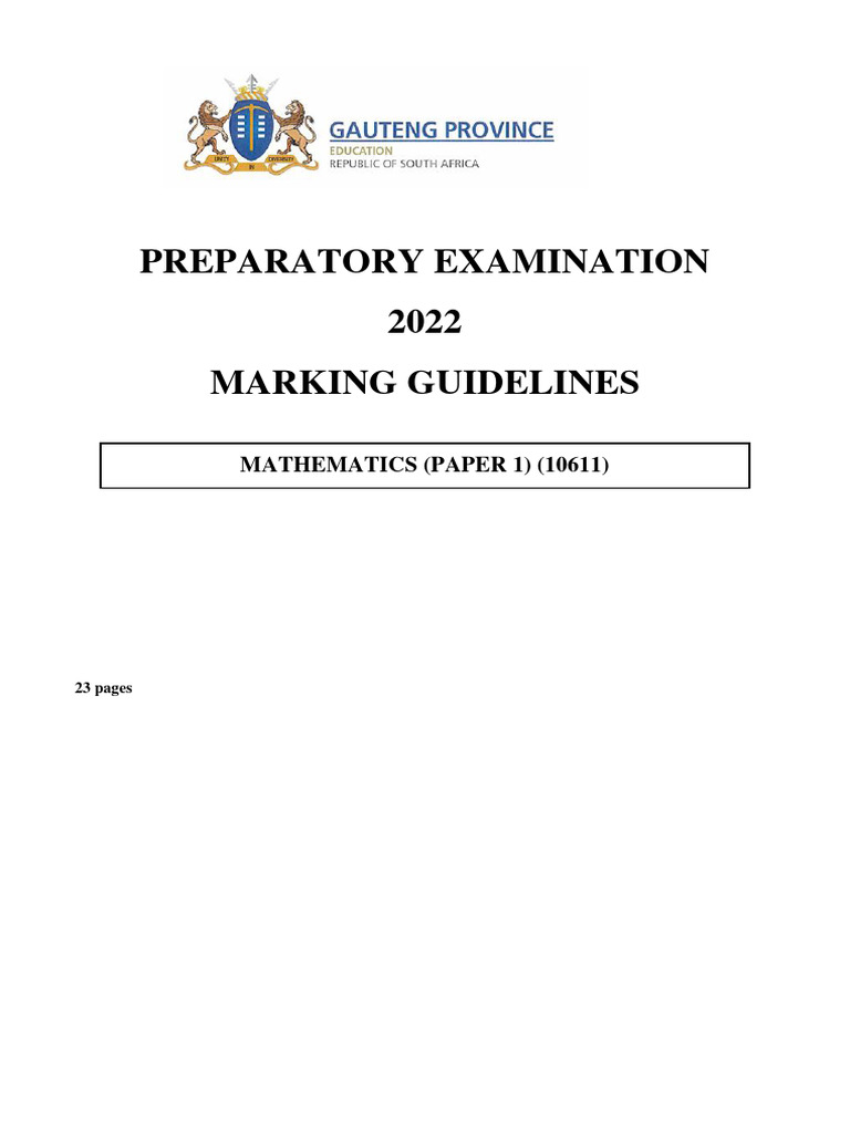 Grade 12 Maths Paper 1 Memo 2022 | PDF | Mathematics | Elementary ...