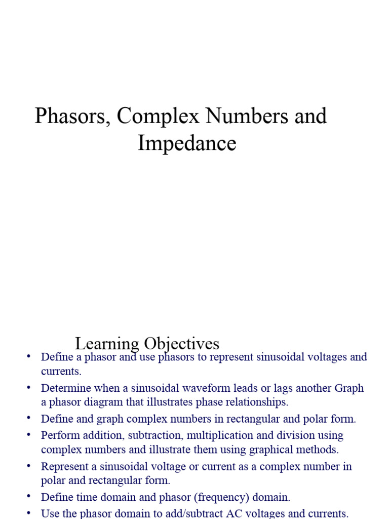 Phasor-Complex-and Impedance | PDF | Electrical Impedance | Capacitor