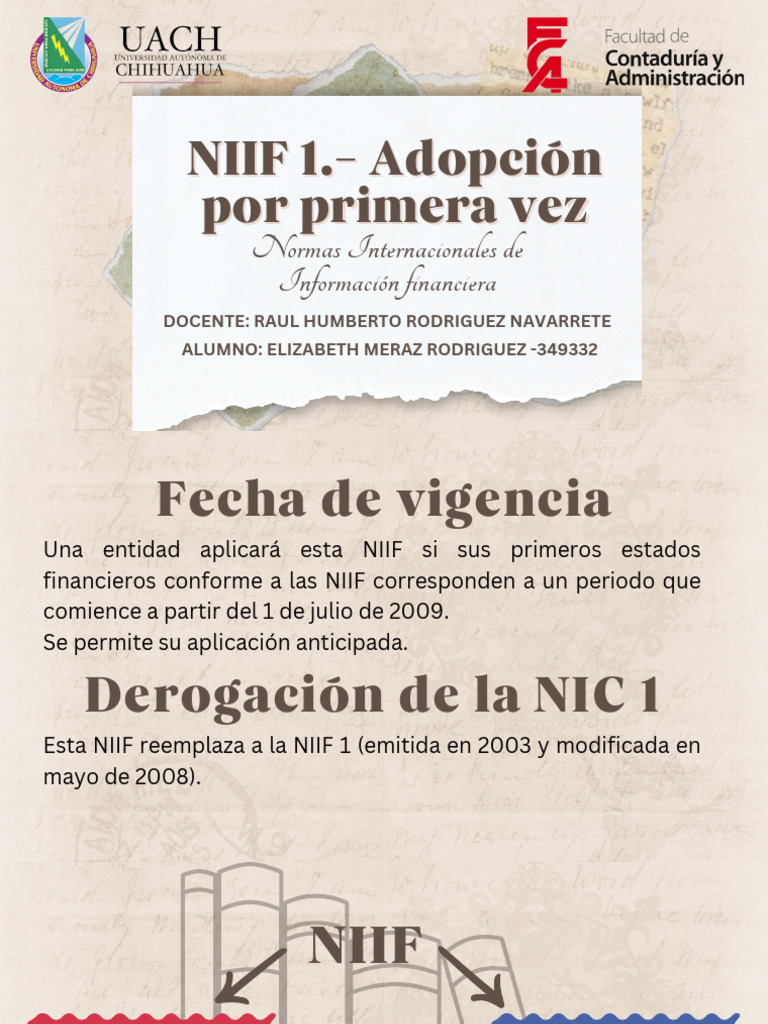 NIIF 1: Adopción por Primera Vez | PDF | normas internacionales de ...