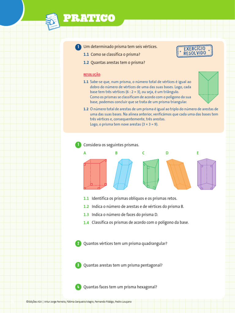 Ficha 2 - Prismas | PDF