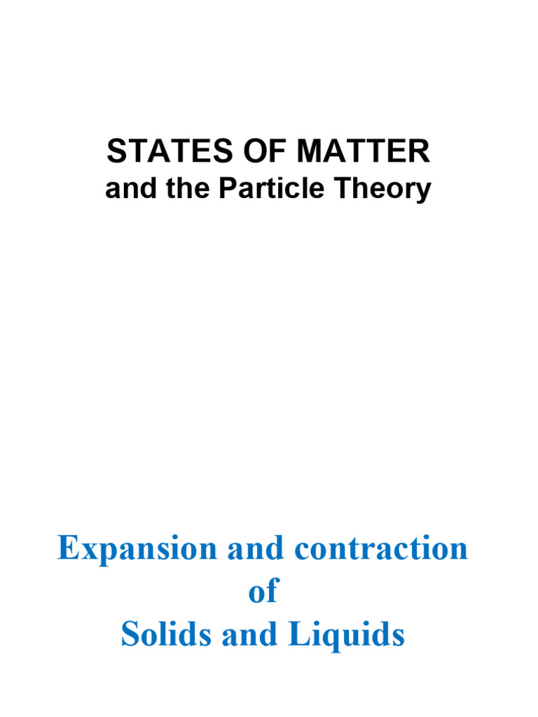 Expansion & Contraction in Matter | PDF
