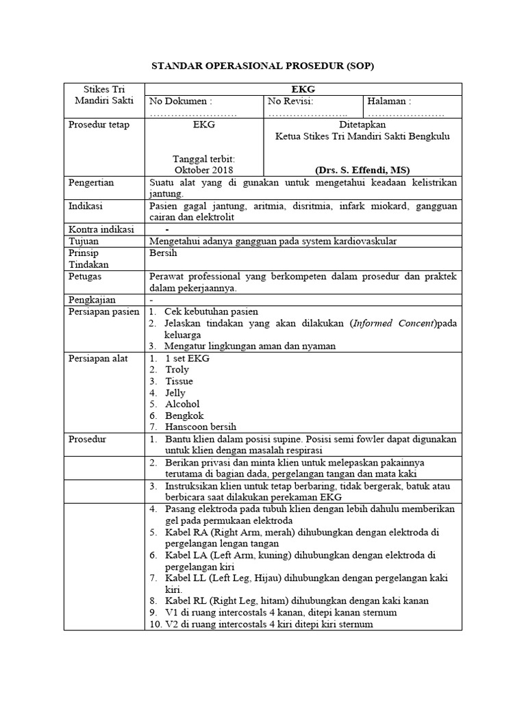 Sop Ekg Gambar | PDF