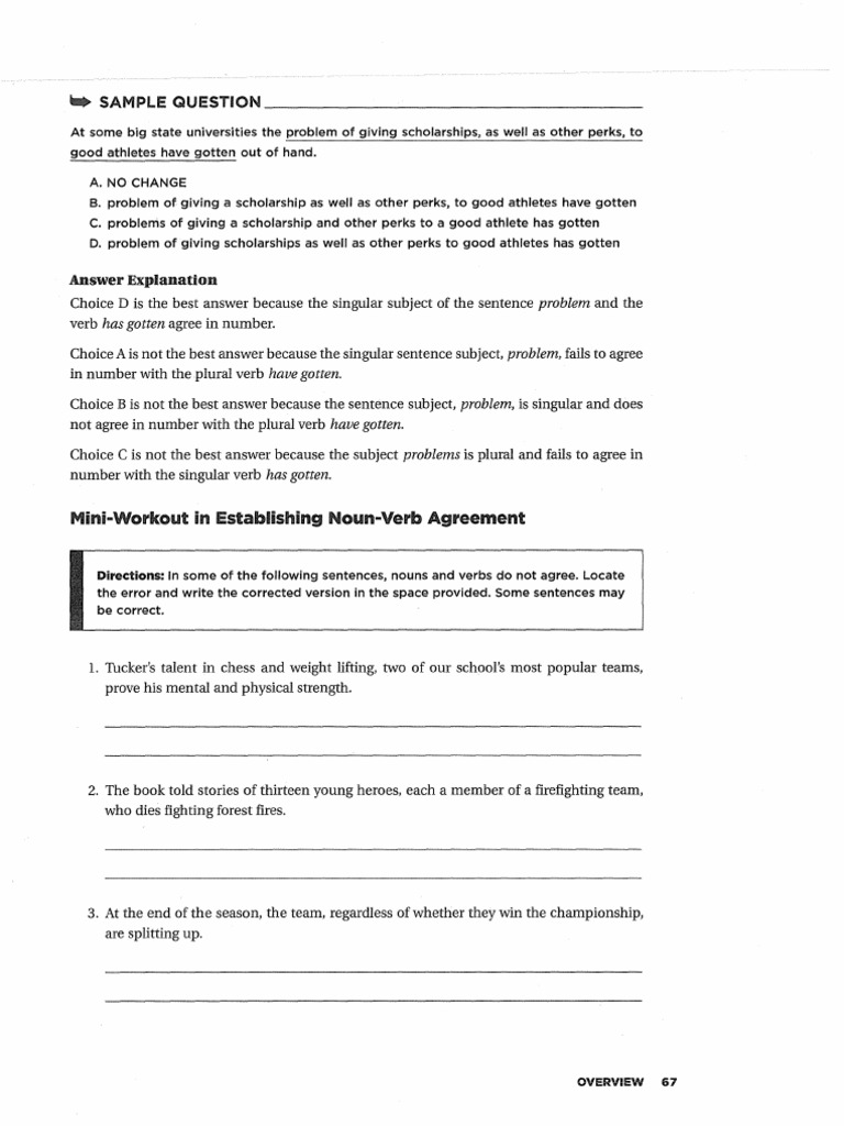 Noun-Verb Agreement | PDF