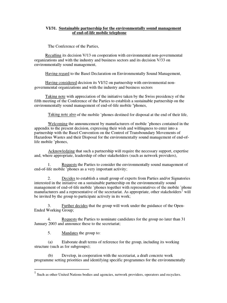 UNEP CHW COP.6 BC VI 31.english | PDF | Economy And The Environment ...