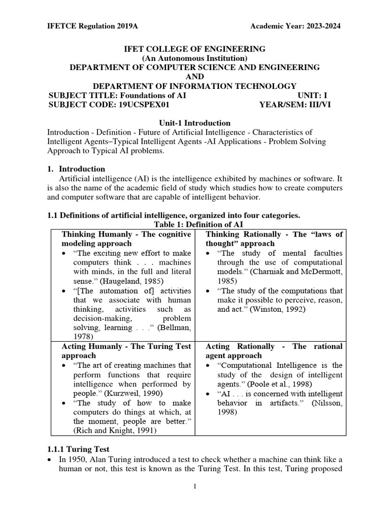 Ai 1 | PDF | Artificial Intelligence | Intelligence (AI) & Semantics