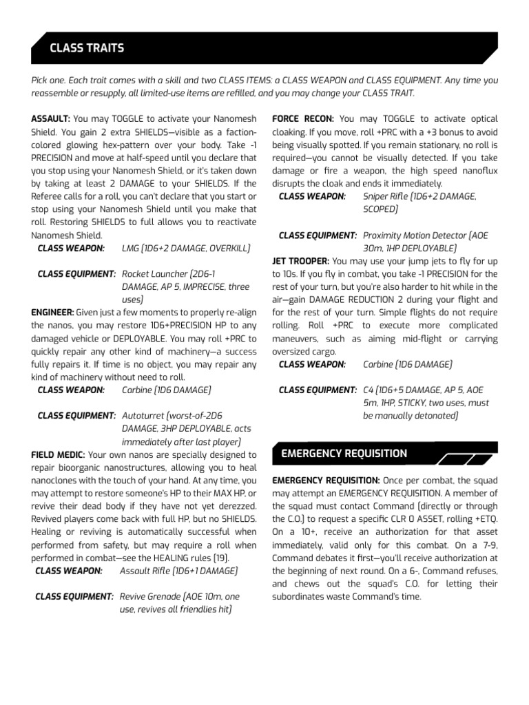 PLANET FIST v1.0 - Reference Sheets | PDF