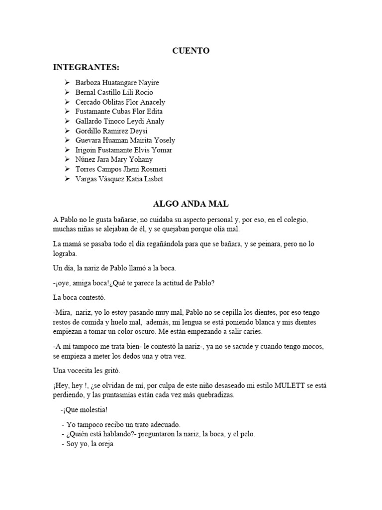 ALGO ANDA MAL-CUENTO[1] | PDF