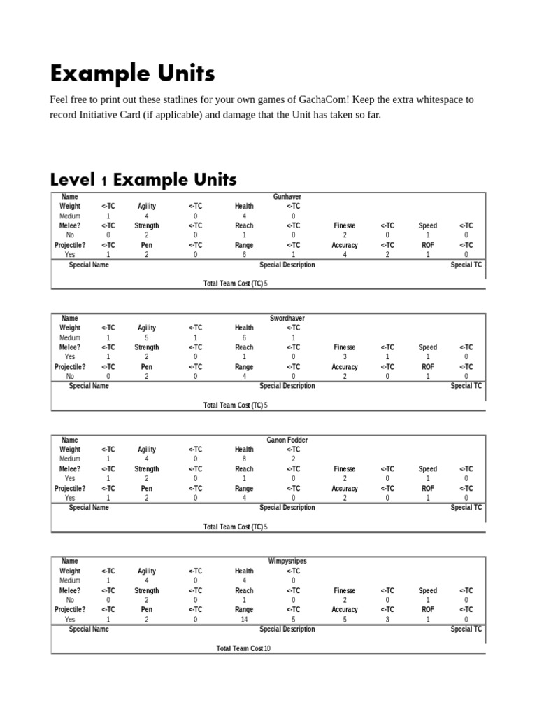 Example Units V1 | PDF
