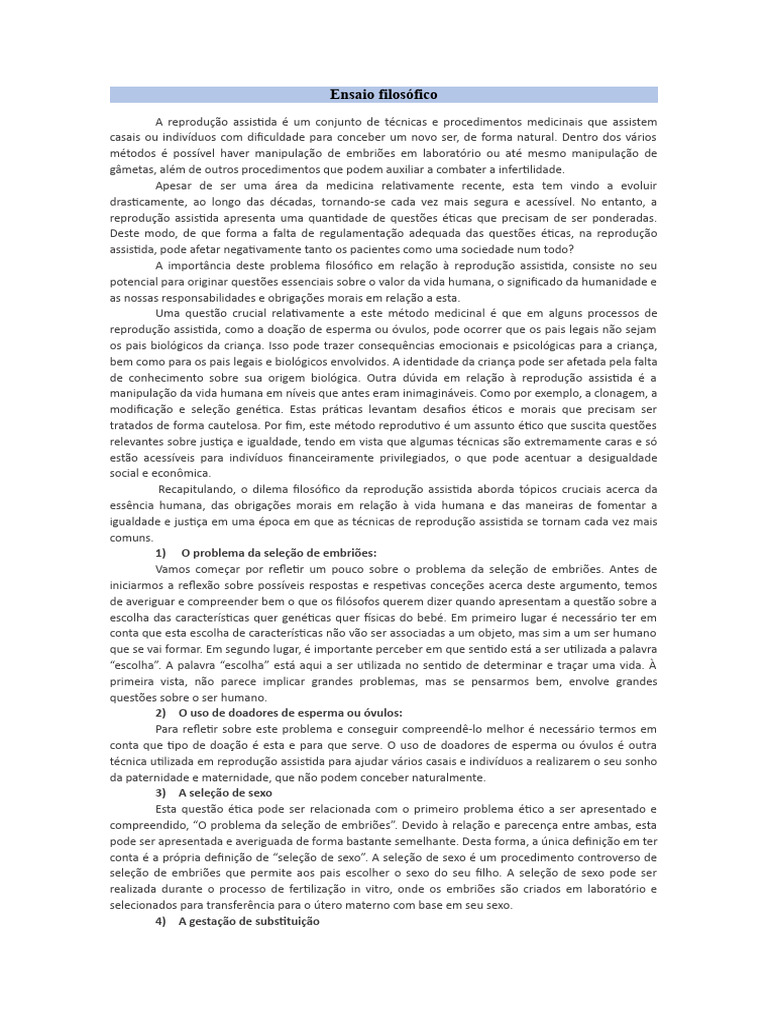 Ensaio Filosófico | PDF