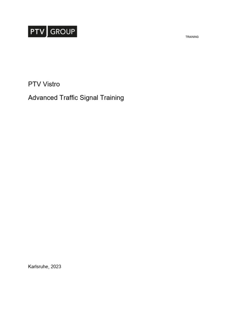 PTV Vistro Self Learning Advanced Traffic Signal Training | PDF
