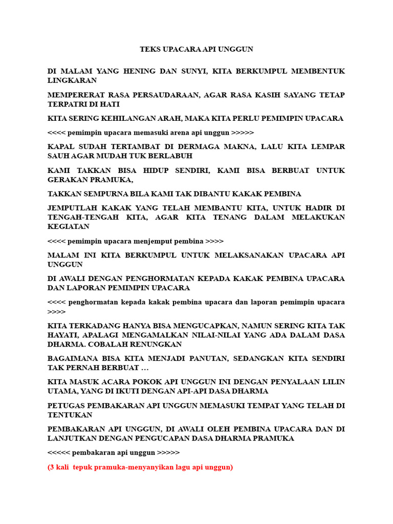 Teks Upacara Api Unggun | PDF