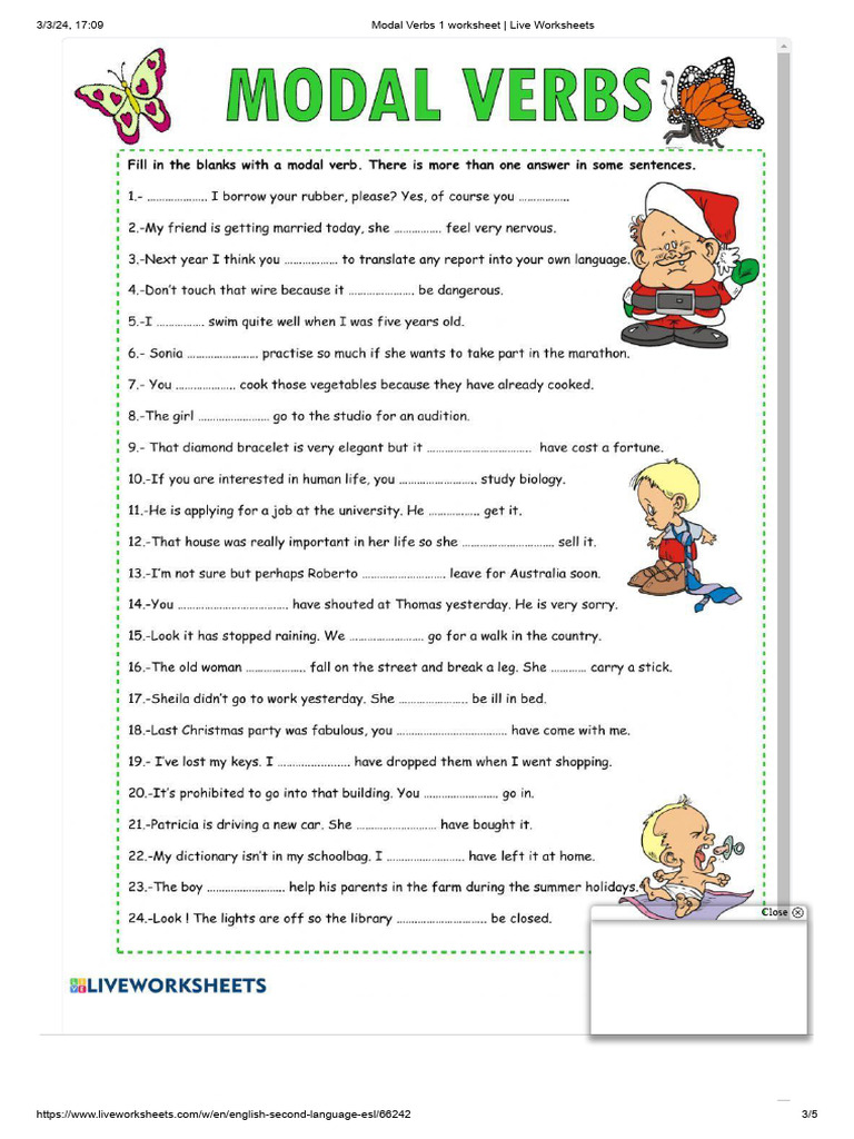 Modal Verbs 1 Worksheet - Live Worksheets | PDF | Language Arts ...
