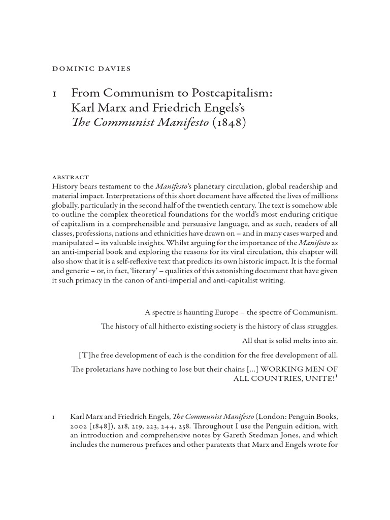 Marx And Engels The Communist Manifesto Download Free Pdf The
