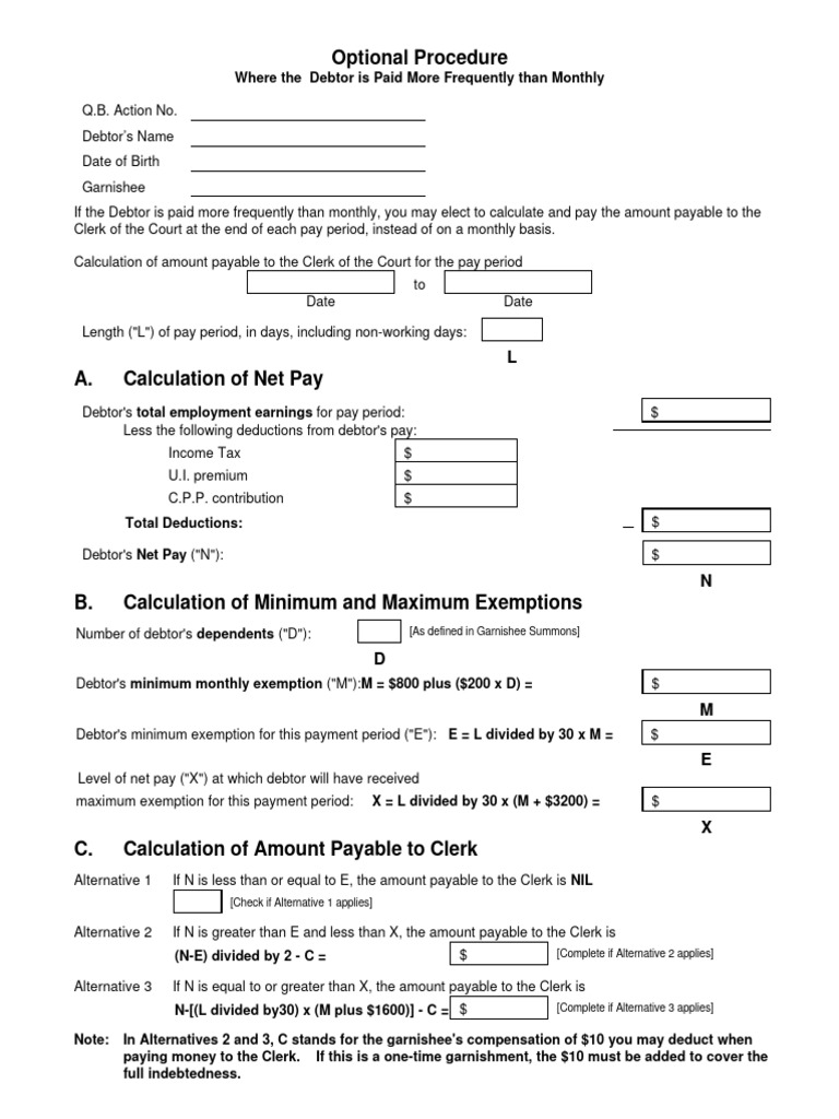 Garnishee Summons Calculation Guide | PDF | Garnishment | Money