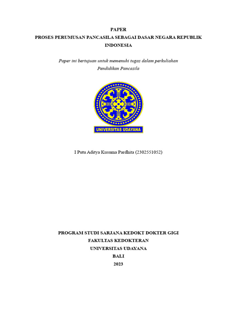 Proses Perumusan Pancasila Indonesia | PDF