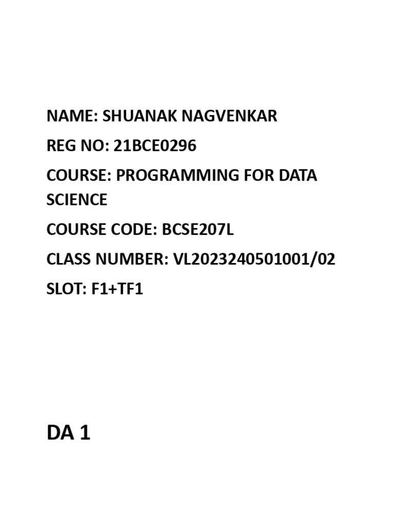21bce0296 Da1 | PDF | Teaching Methods & Materials