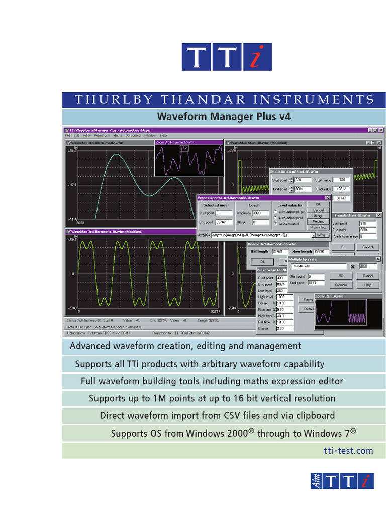 Tti - Waveform Manager Plus - v4 - Datasheet | PDF | Microsoft Windows | Comma Separated Values
