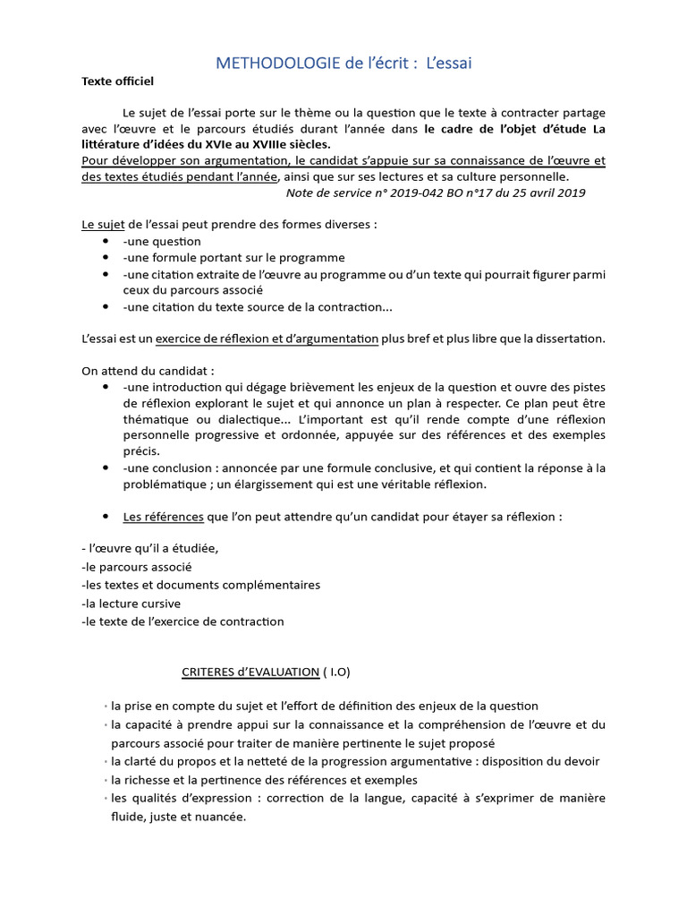 Méthode Essai | PDF | Évolution de carrière