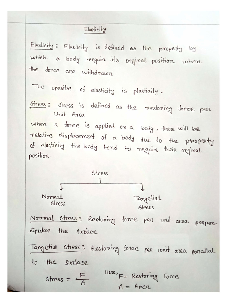 Elasticity Note | PDF