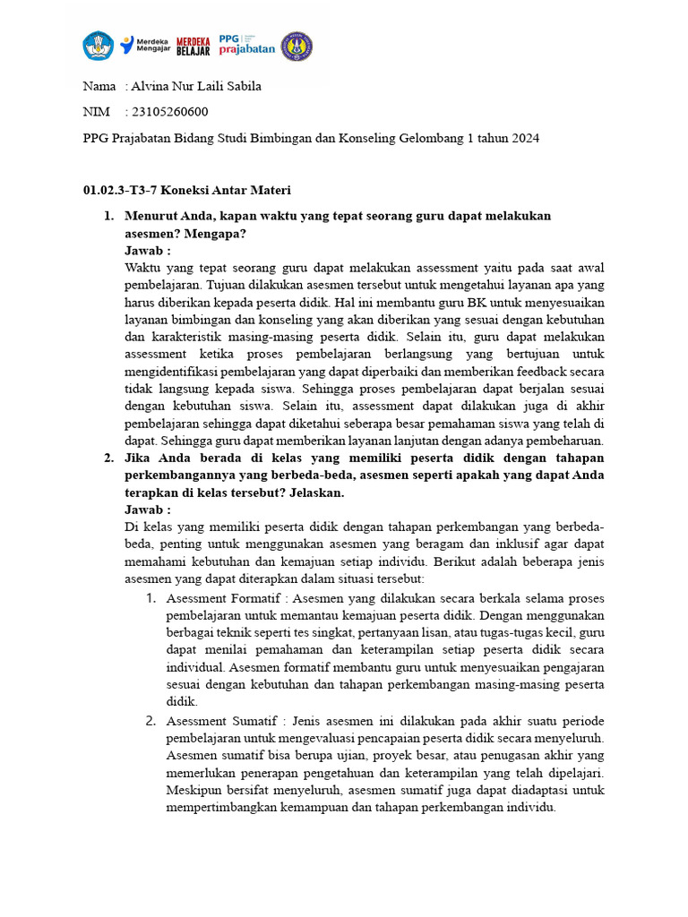 01.02.3-T3-7 Koneksi Antar Materi - Alvina Nur Laili Sabila | PDF