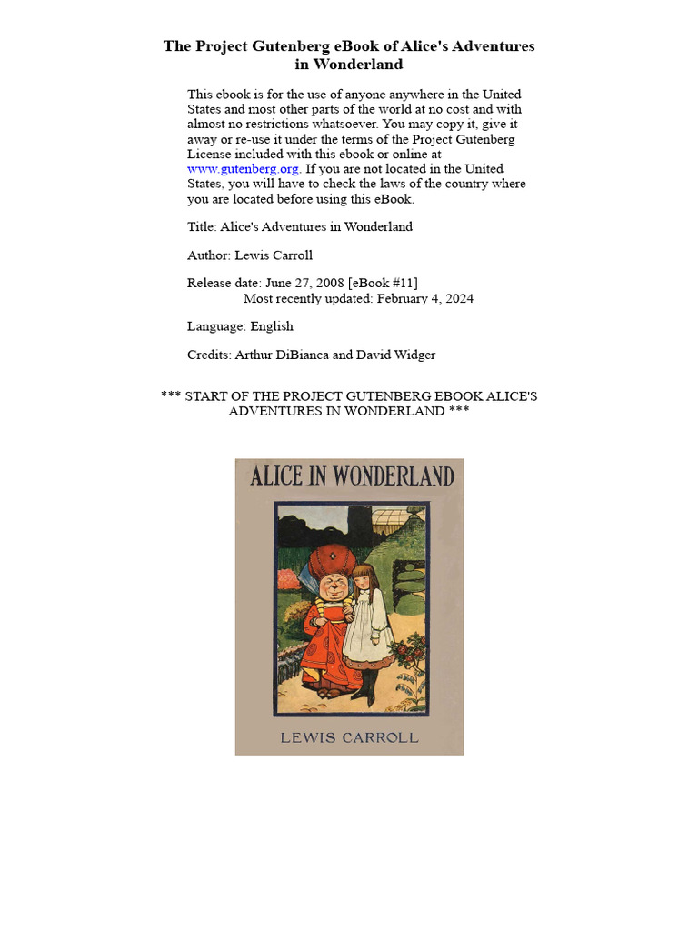 Book - Alice No País Das Maravilhas | PDF | Alice (Alice's Adventures ...