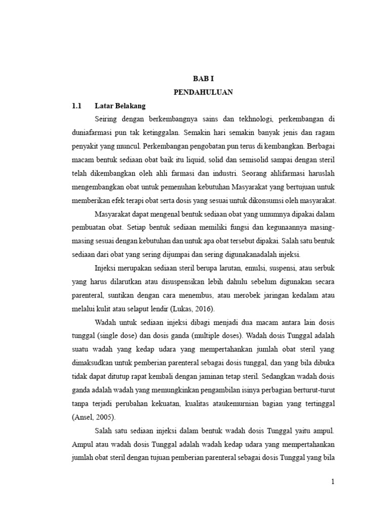 Bab 1-5 Steril Perc 2 Adit | PDF