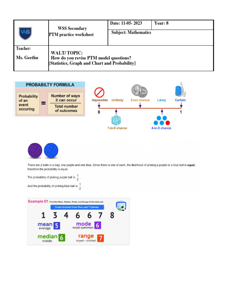 Y8 PTM Worksheet 3 | PDF