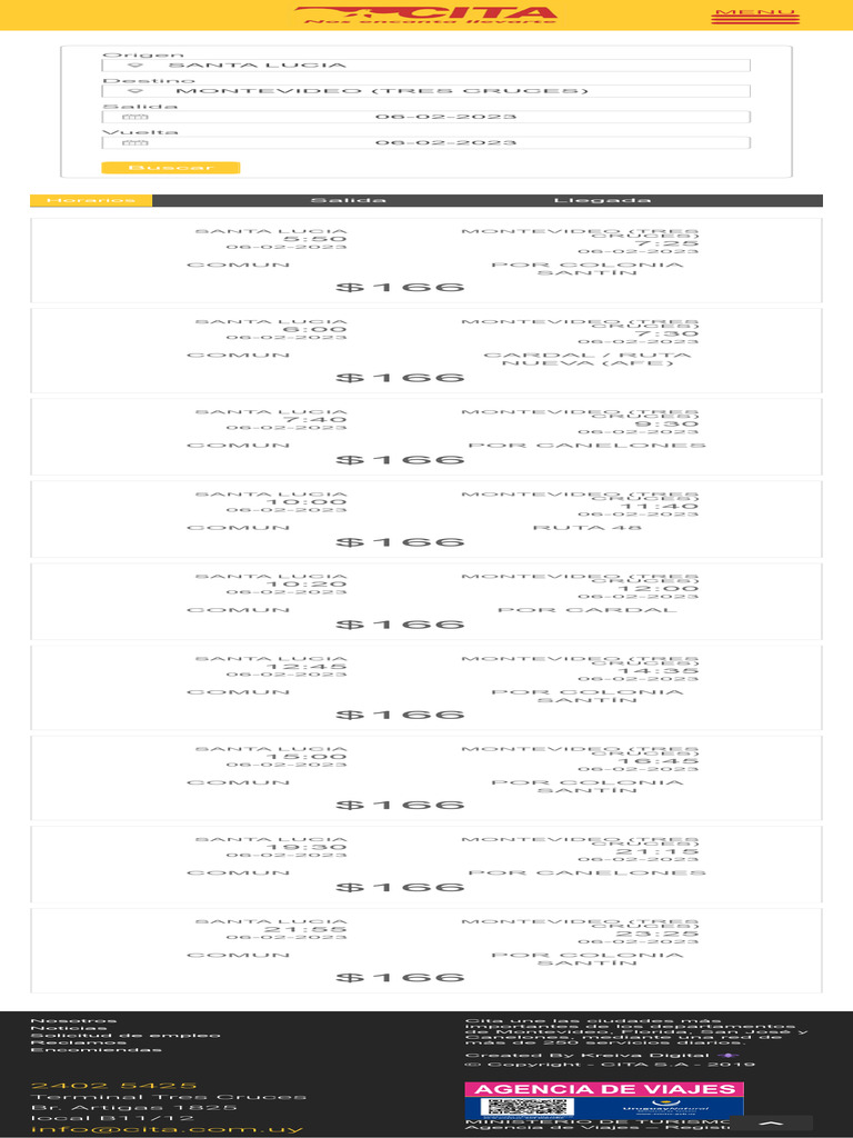 Horarios - CITA | PDF