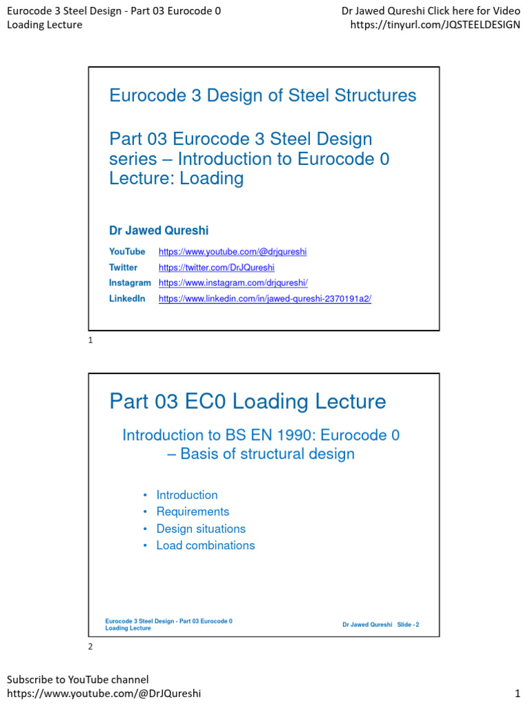 Part 03 Eurocode 0 Loading Lecture | PDF | Structural Load | Civil ...