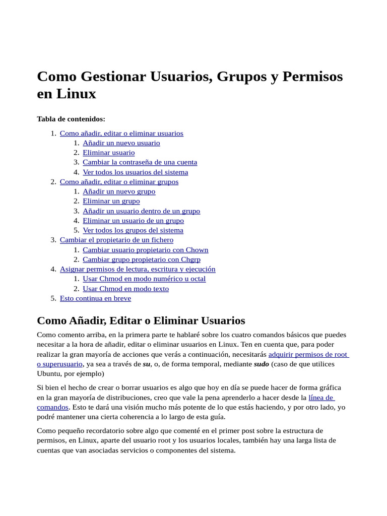 Como Gestionar Usuarios, Grupos y Permisos en Linux | Descargar gratis ... Como Gestionar Usuarios, Grupos y Permisos en Linux | Descargar gratis ...