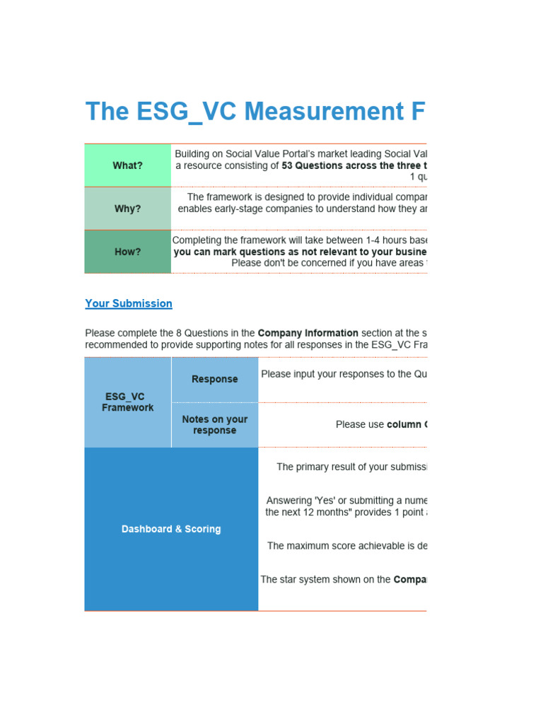 ESG VC Framework 2023 Final | PDF | Career & Growth | Finance & Money ...