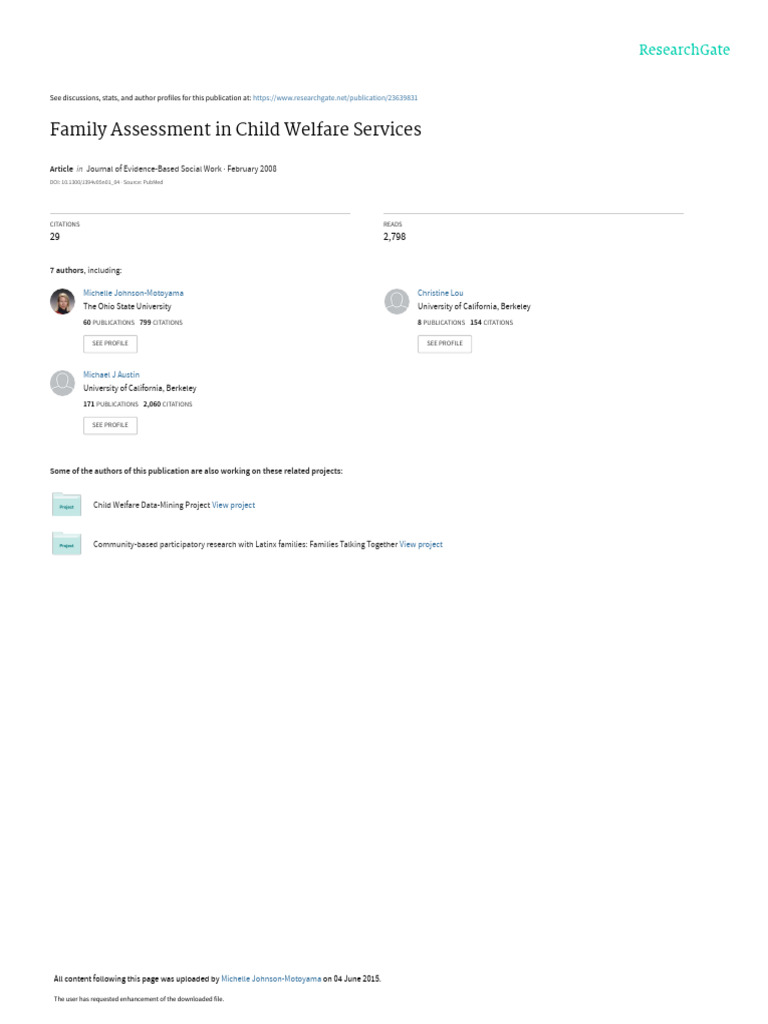 BASSC FamilyAssessment FULL REPORT091406 | PDF | Validity (Statistics ...