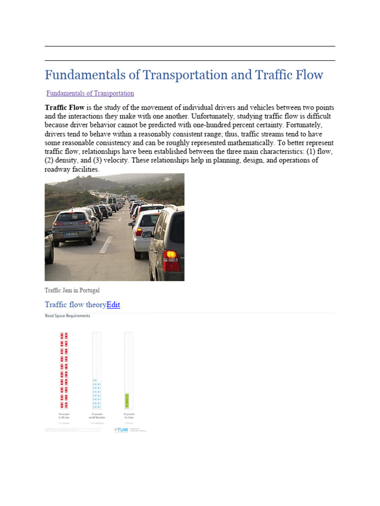 Traffic Flow Analysis and Calculations | PDF | Applied Mathematics ...