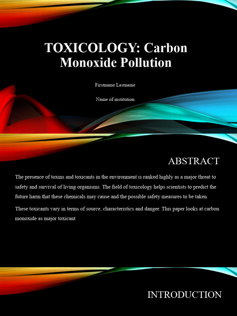 Toxicology Power Point | PDF | Air Pollution | Carbon Monoxide