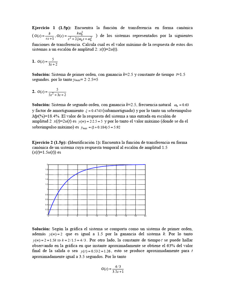 Darrer Exercici Regulació Solucions | PDF | Matemáticas | Mecánica