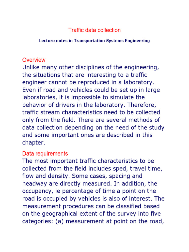 Traffic Studies | PDF | Traffic | Physical Sciences