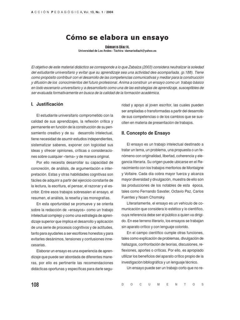 Cómo Se Elabora Un Ensayo | PDF | Ensayos | Maestros