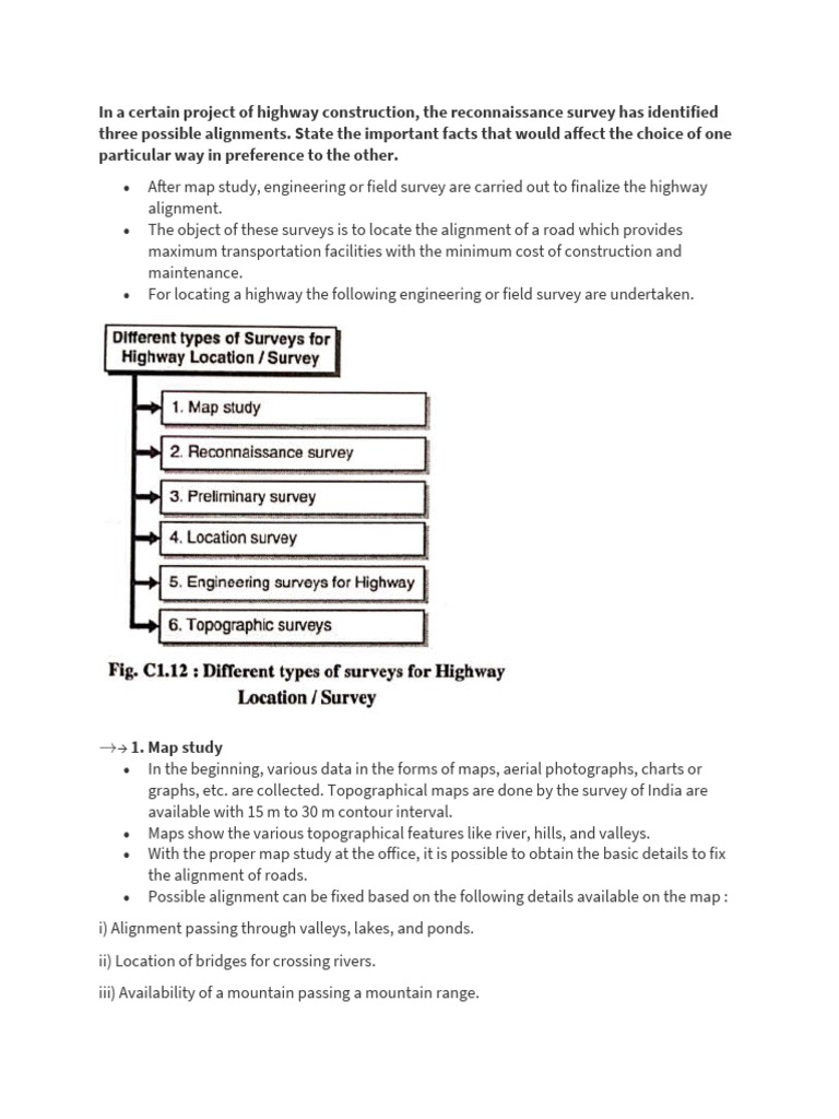 Route Survey | Download Free PDF | Road | Surveying