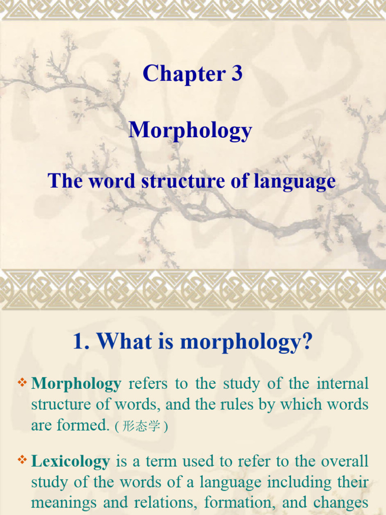 Chapter 3 Morphology Pdf Word Part Of Speech